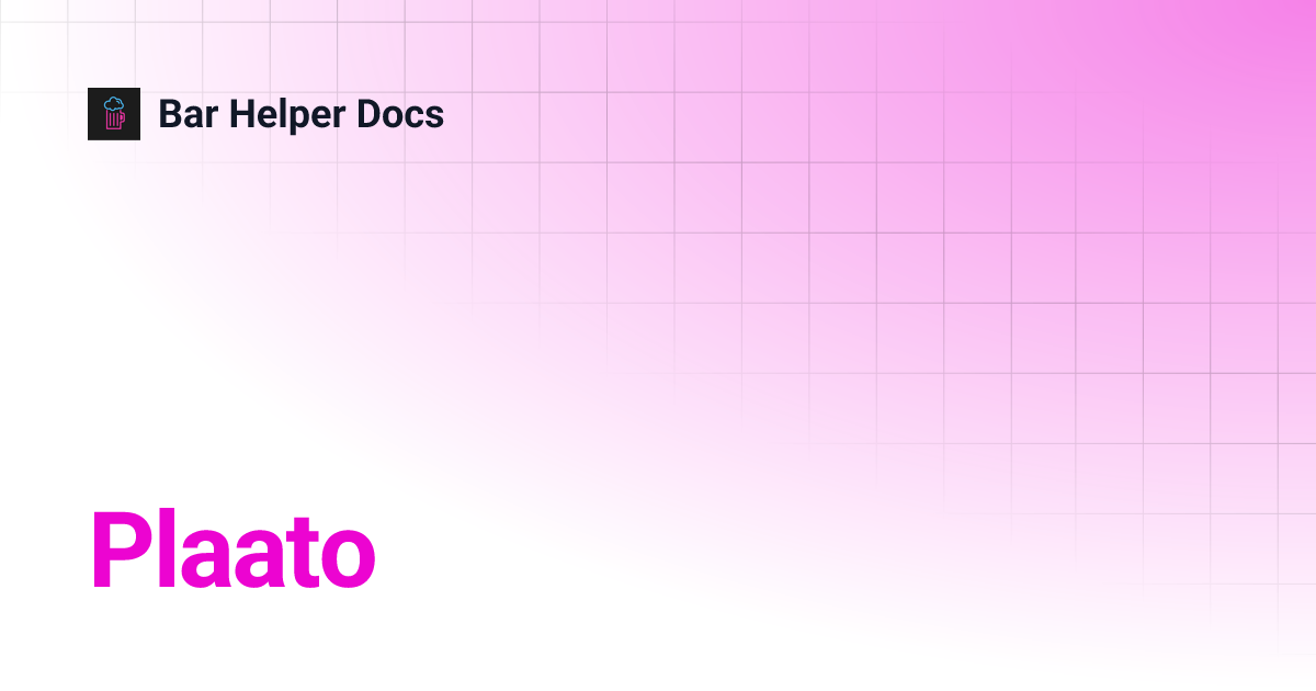Plaato | Bar Helper Docs